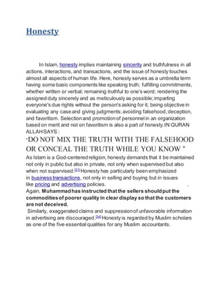 Moral values in islam | DOCX