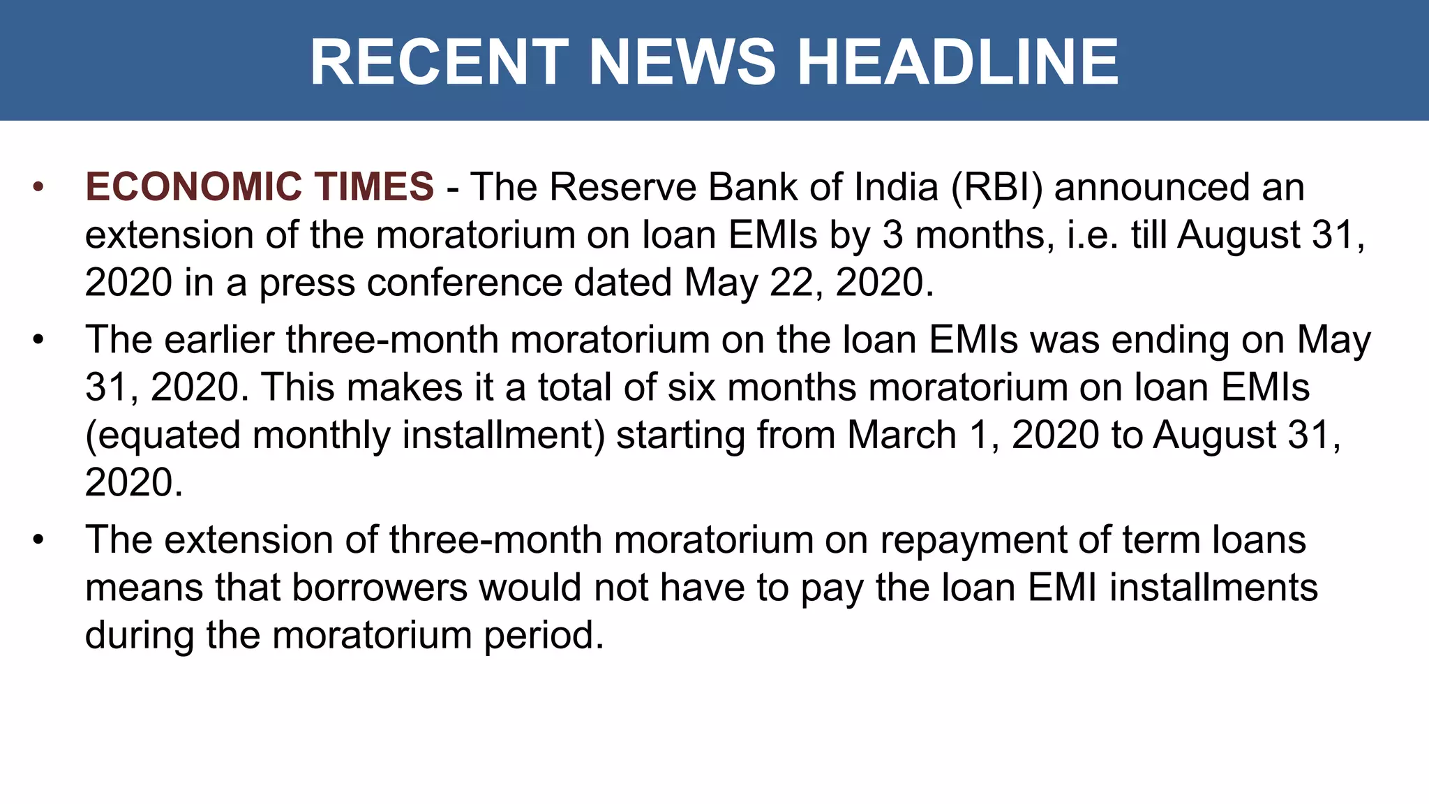 Loan Moratorium Period. | PPTX