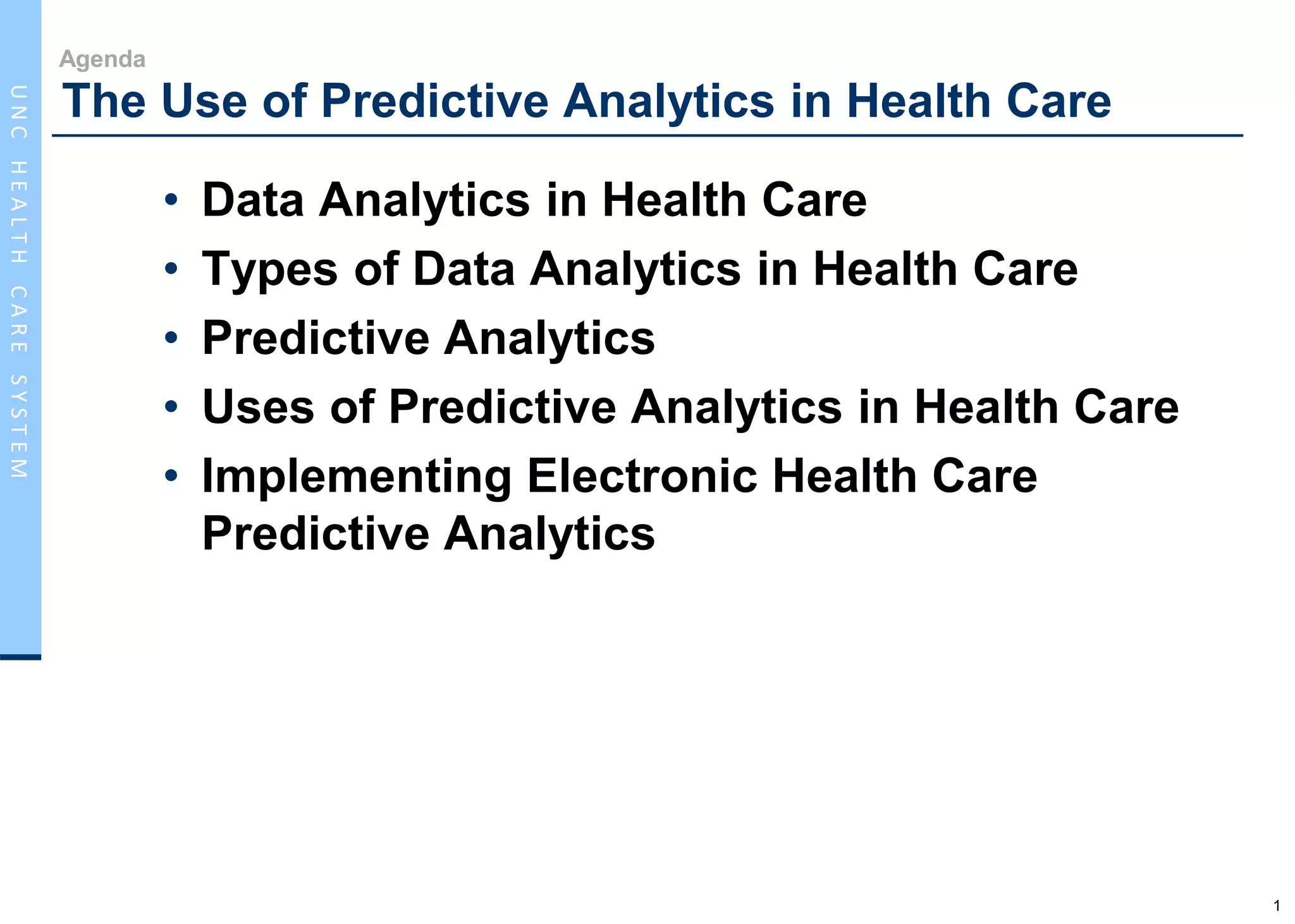 The Use of Predictive Analytics in Health Care | PPTX