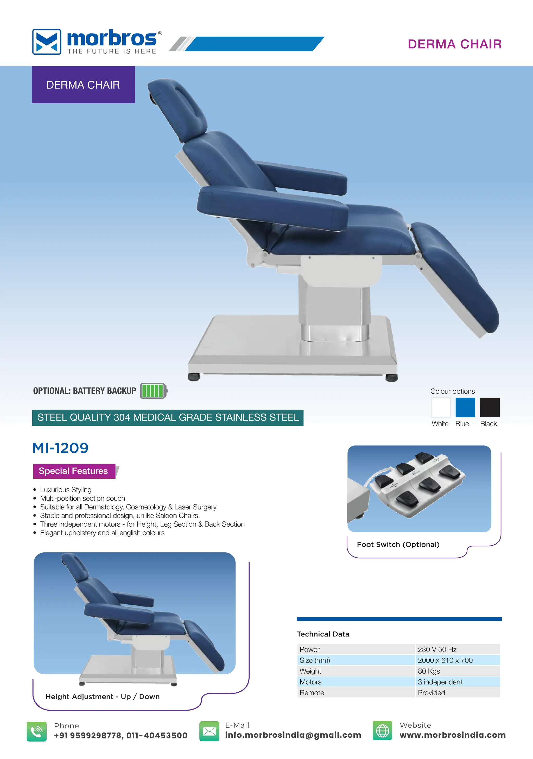 Derma Chair for Dermatology, Cosmetology & Laser Surgery. | PDF