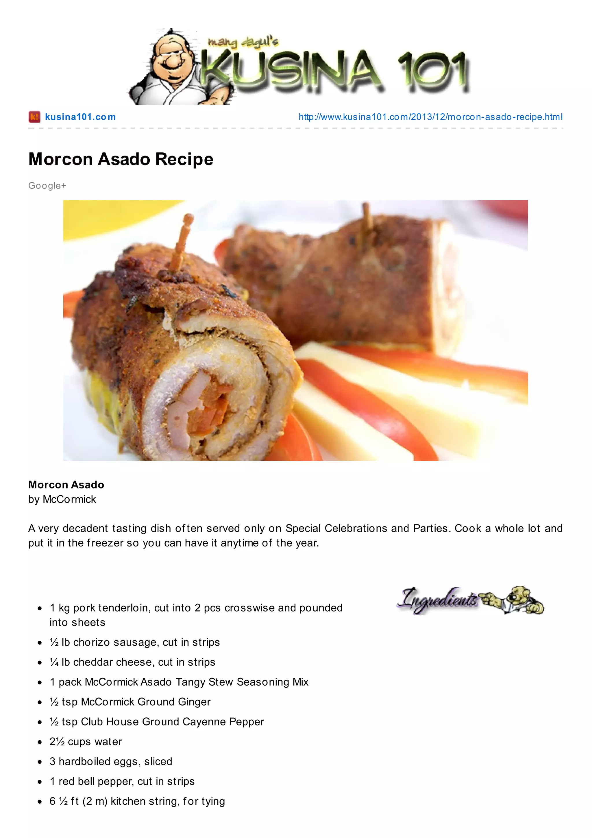 Morcon asado recipe | PDF