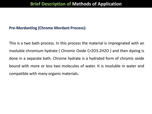 Mordant Dyes | PPTX | Chemistry | Science