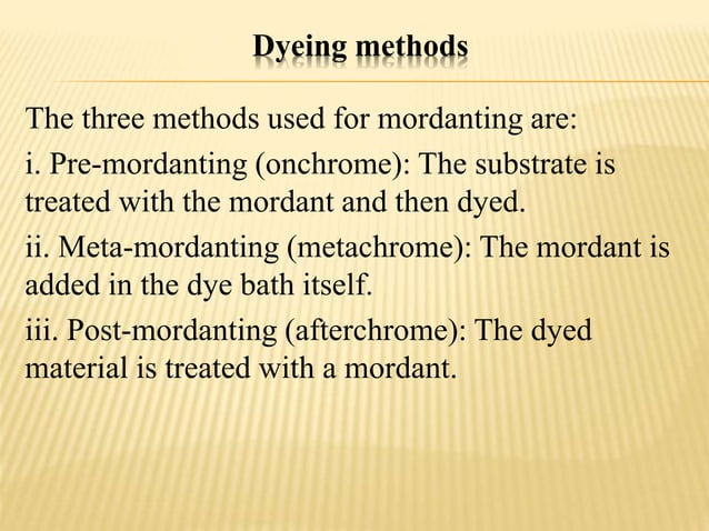 Mordant & Mordant dye | PPTX | Chemistry | Science