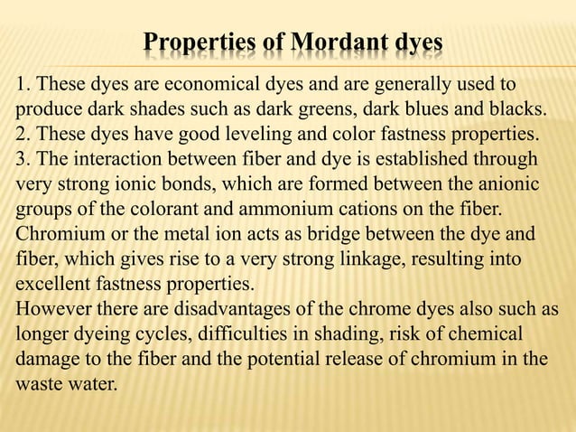 Mordant & Mordant dye | PPTX | Chemistry | Science