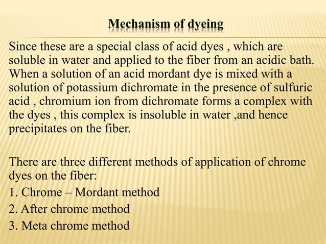 Mordant & Mordant dye | PPTX | Chemistry | Science
