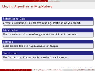 Hadoop Design and k -Means Clustering | PDF | Computing | Technology ...