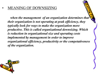 Downsizing statergies | PPTX