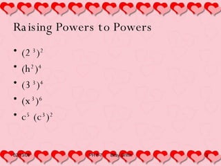 More Multiplication Properties Exponents | PPT