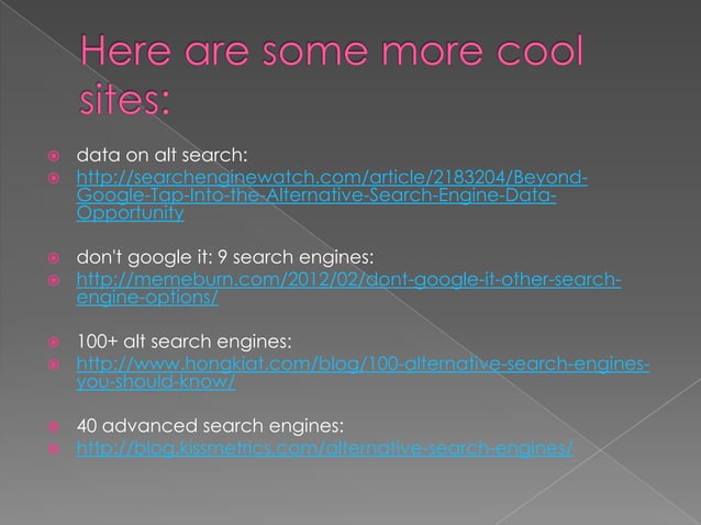 More alternative search engines | PPTX