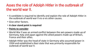 HISTORY A LEVEL QUESTION AND ANSWERS- ANSWERING TECHNIQUES | PPT