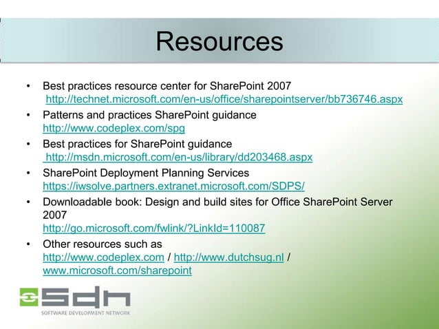 More Best Practices With Share Point Solutions | PPT