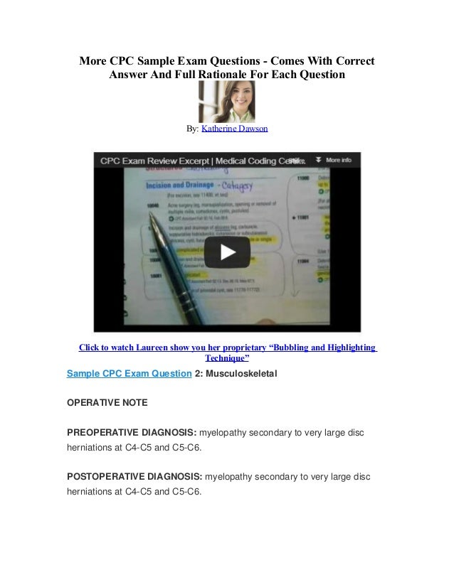 More cpc sample exam questions comes with correct answer and full r…