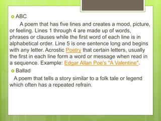 More forms in poetry | PPTX