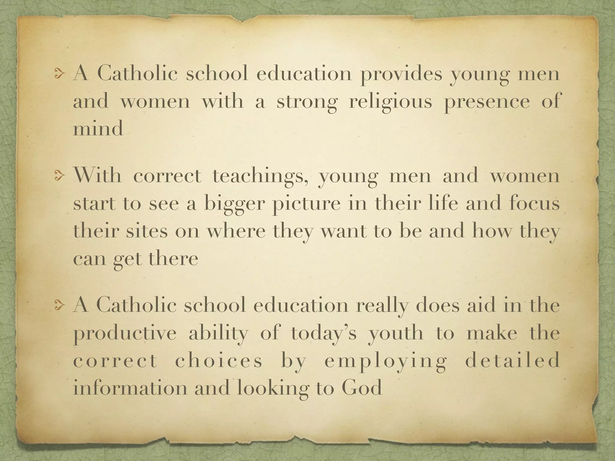 More Information on Catholic Education | PDF