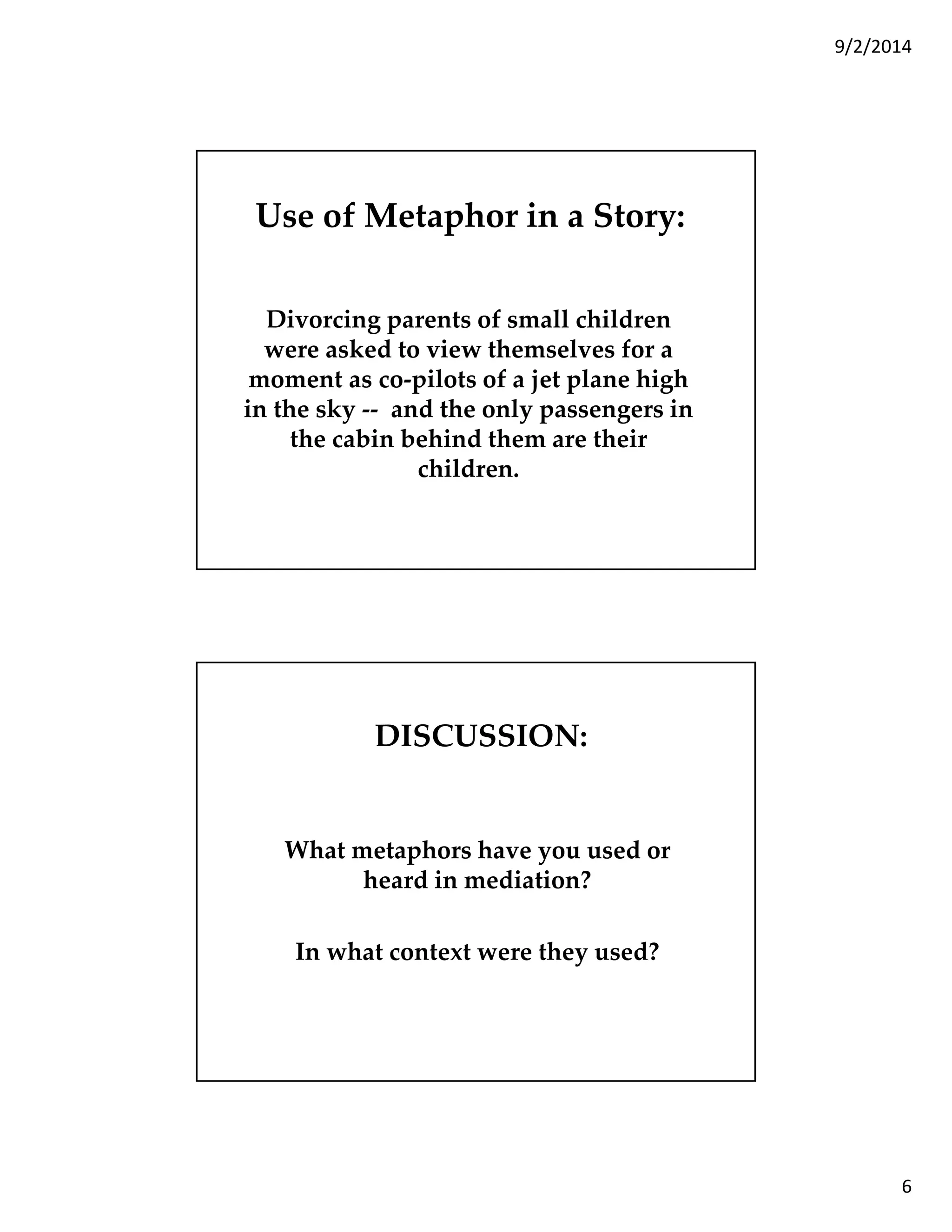 Morelli: Working with metaphors in mediation: Beyond feedback and ...