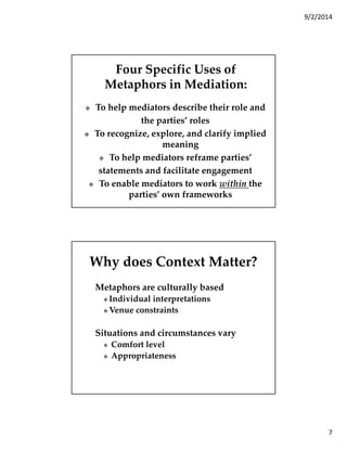 Morelli: Working with metaphors in mediation: Beyond feedback and ...