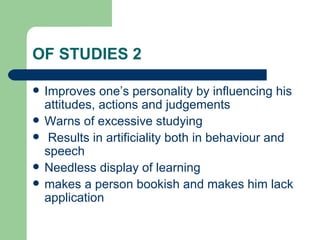 FRANCIS BACON-OF STUDIES,JULY,14,2011. | PPT