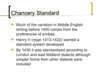 More On Middle English | PPT