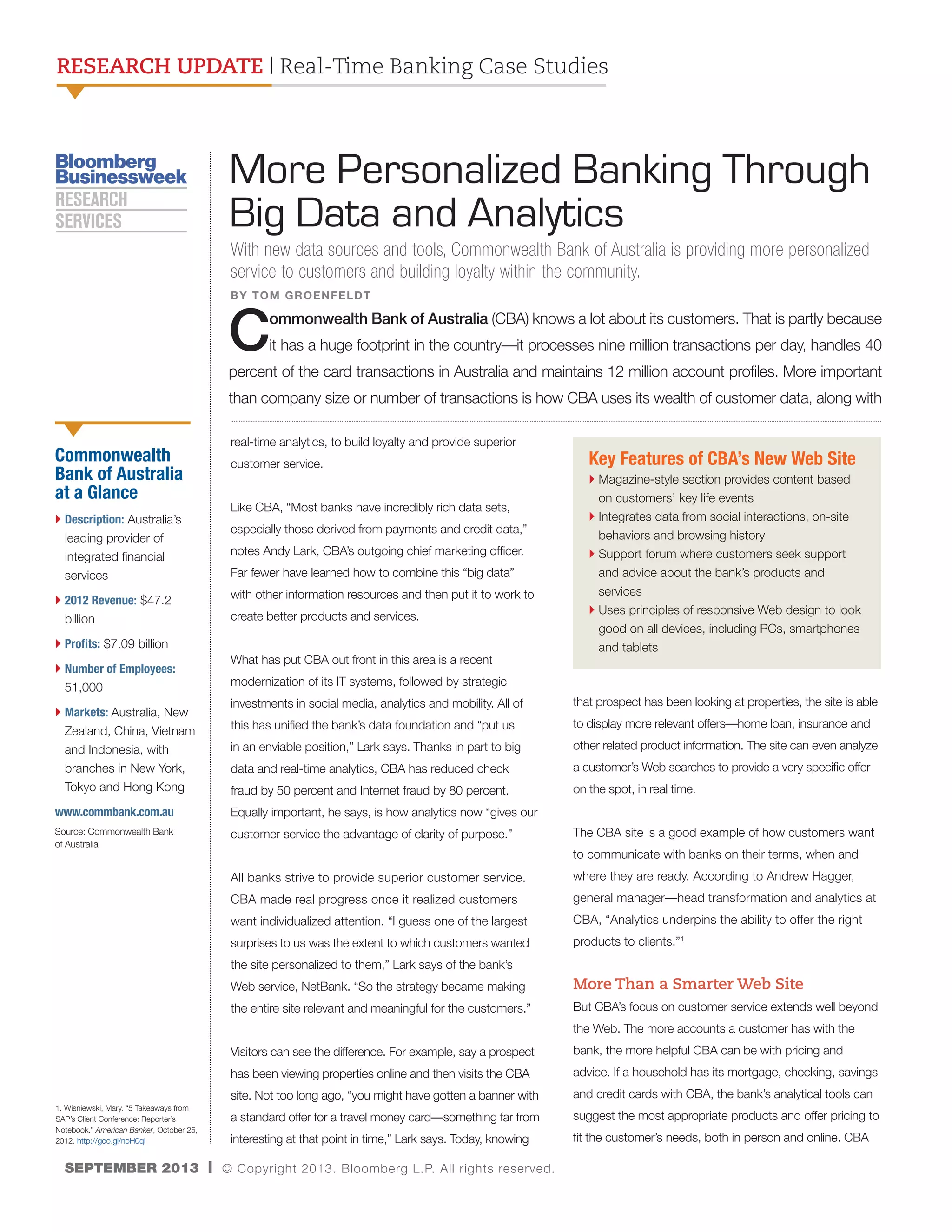 More Personalized Banking Through Big Data and Analytics | PDF