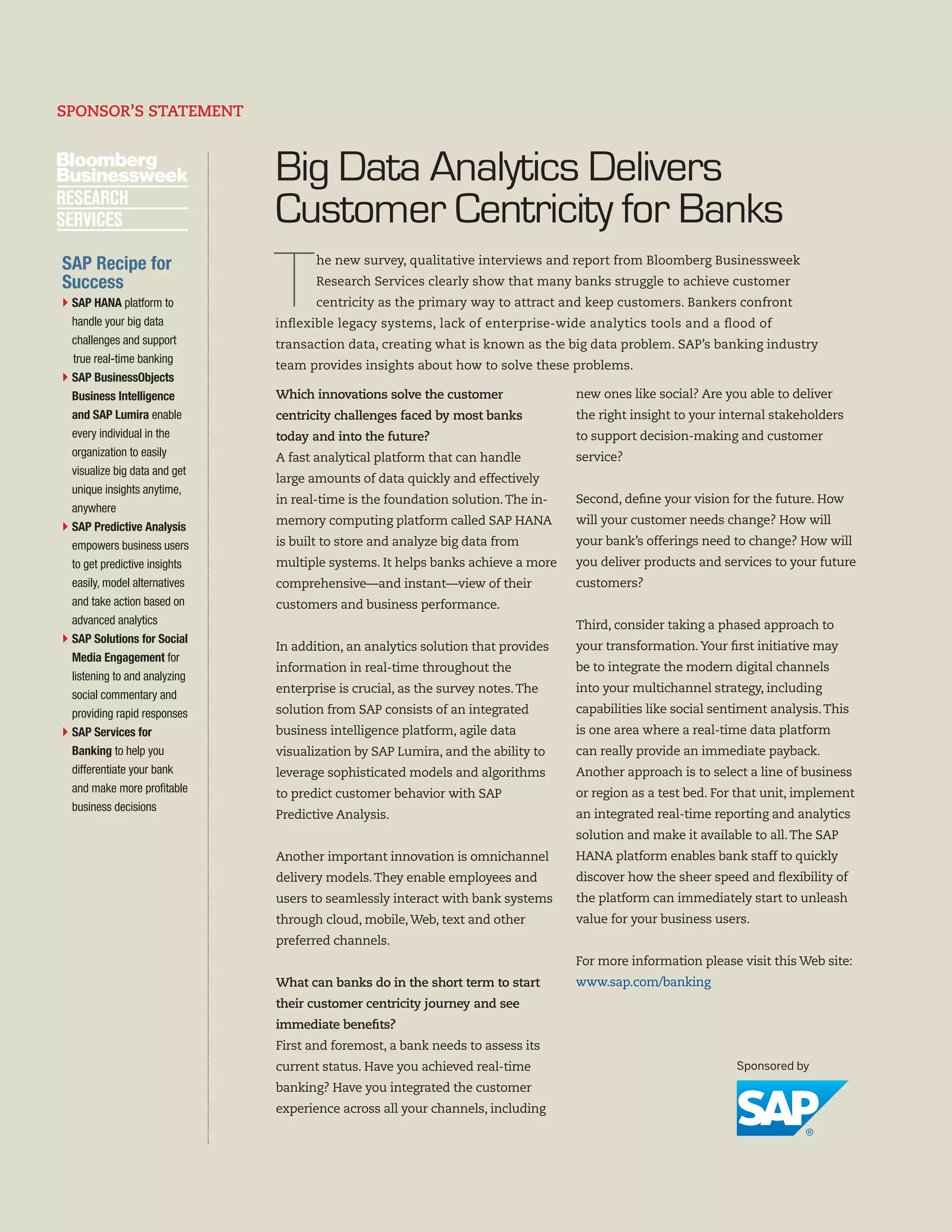 More Personalized Banking Through Big Data and Analytics | PDF