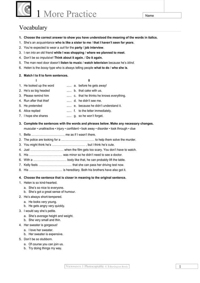 More practice unit 1 | DOC