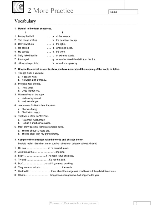 More practice unit 2 | PDF