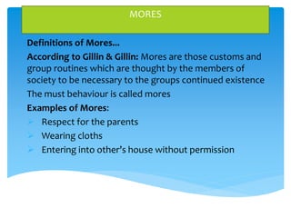 Mores and folkways | PPT