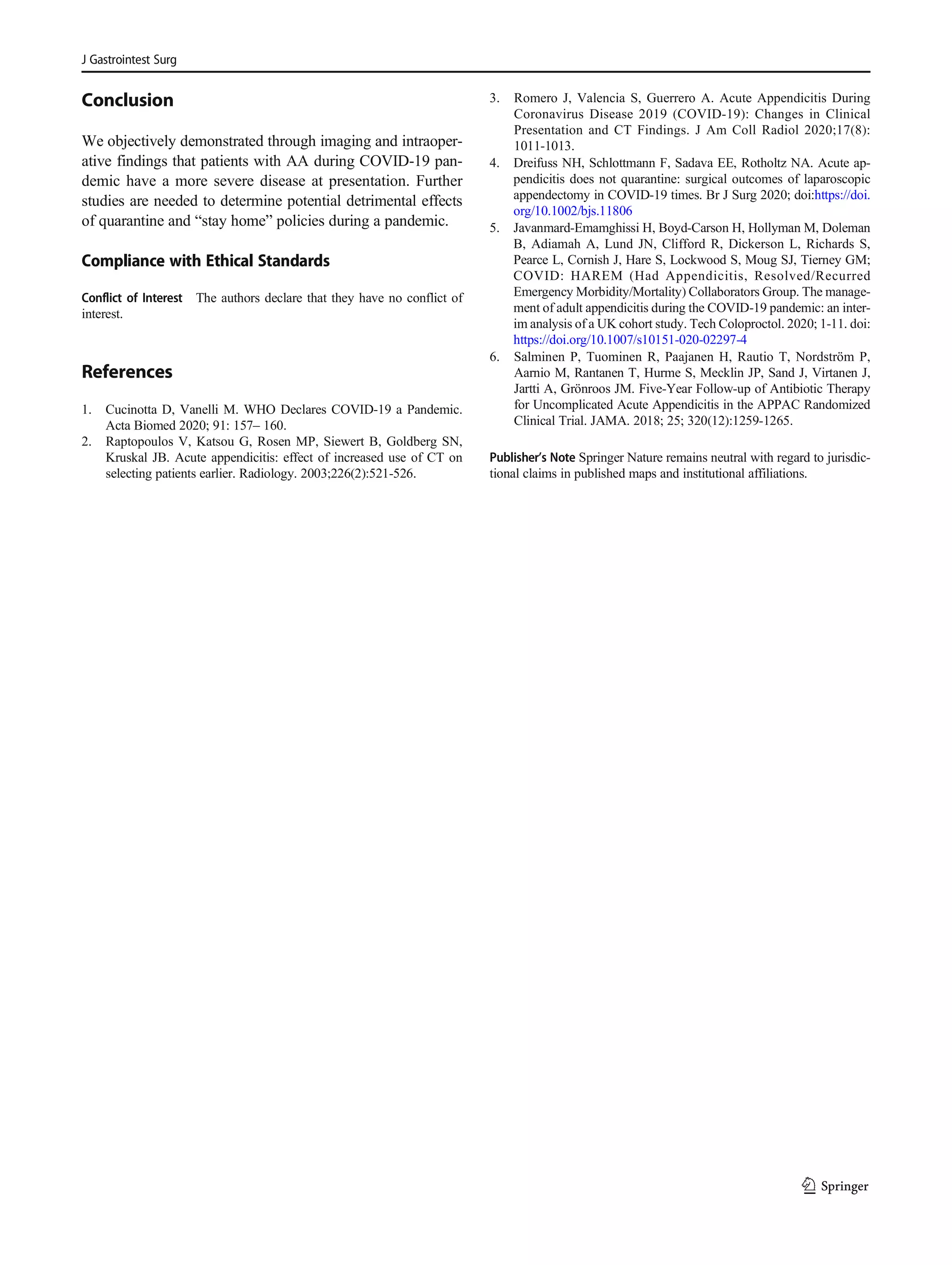 More severe presentations of acute appendicitis during covid 19 | PDF