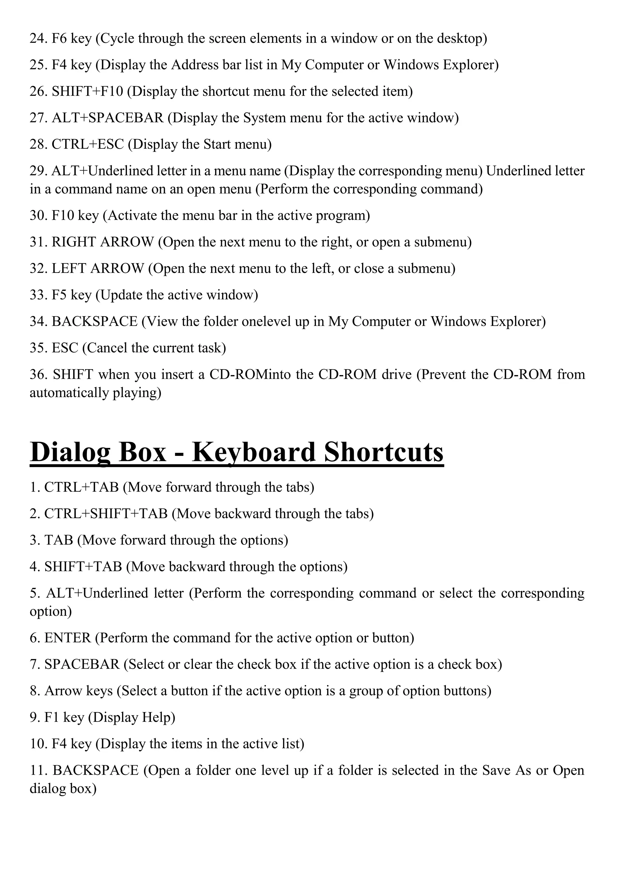 More than 100 keyboard shortcuts In Computer | PDF