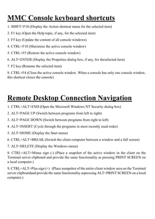 More than 100 keyboard shortcuts In Computer | PDF