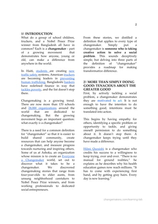 More than Simply "Doing Good" A Definition of 'Changemaker' | PDF