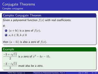More theorems on polynomial functions | PDF