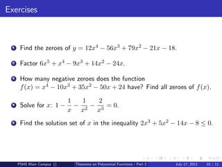 More theorems on polynomial functions | PPT