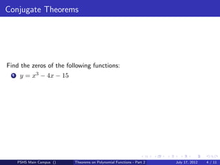 More theorems on polynomial functions | PPT