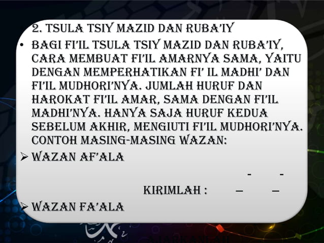 Morfologi bhs.arab fiil amar | PPT