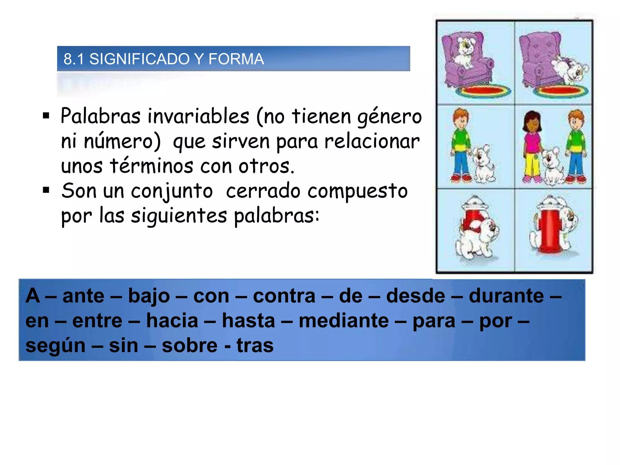 Morfología o tipos de palabras en español | PPT