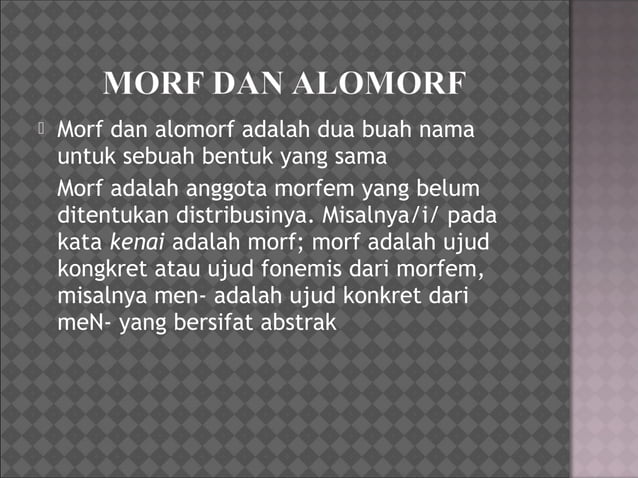 Morfologi 06-1 | PPT