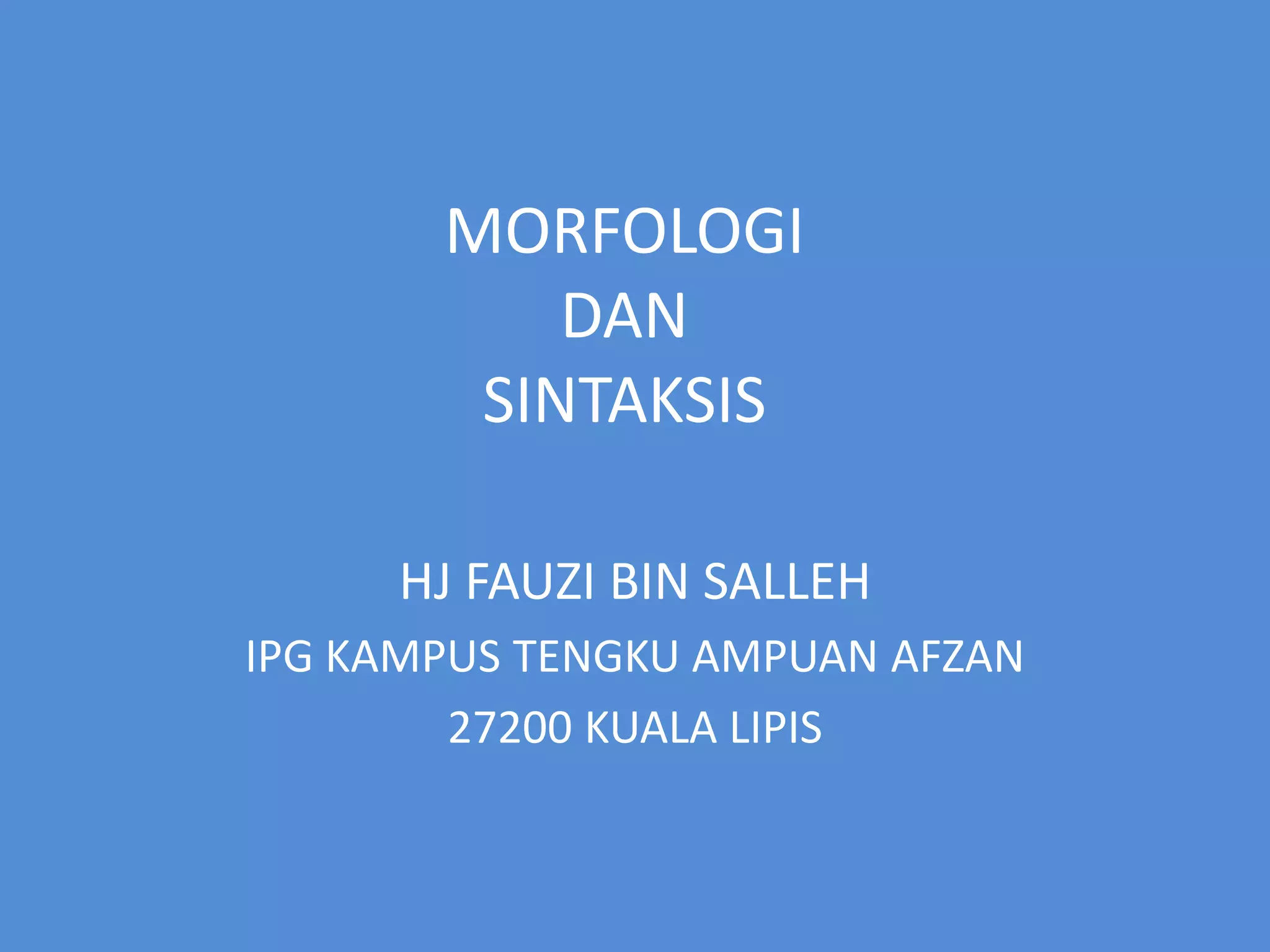 Morfologi | PPTX