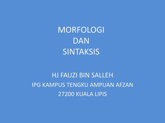 Morfologi | PPTX