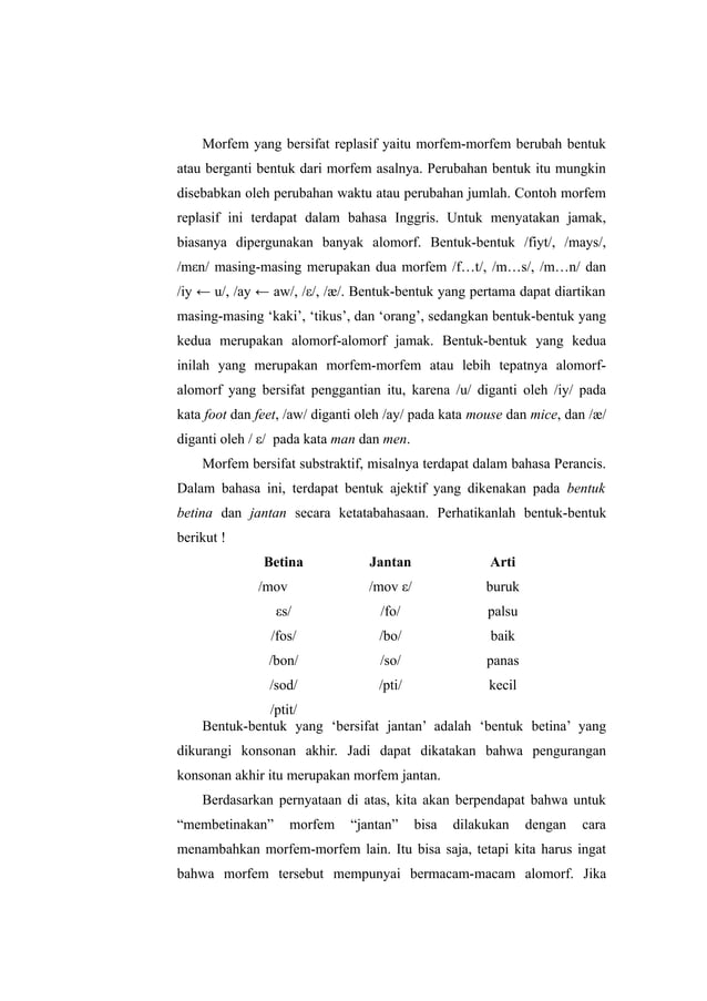 Morfologi Bahsa Indonesia | PDF