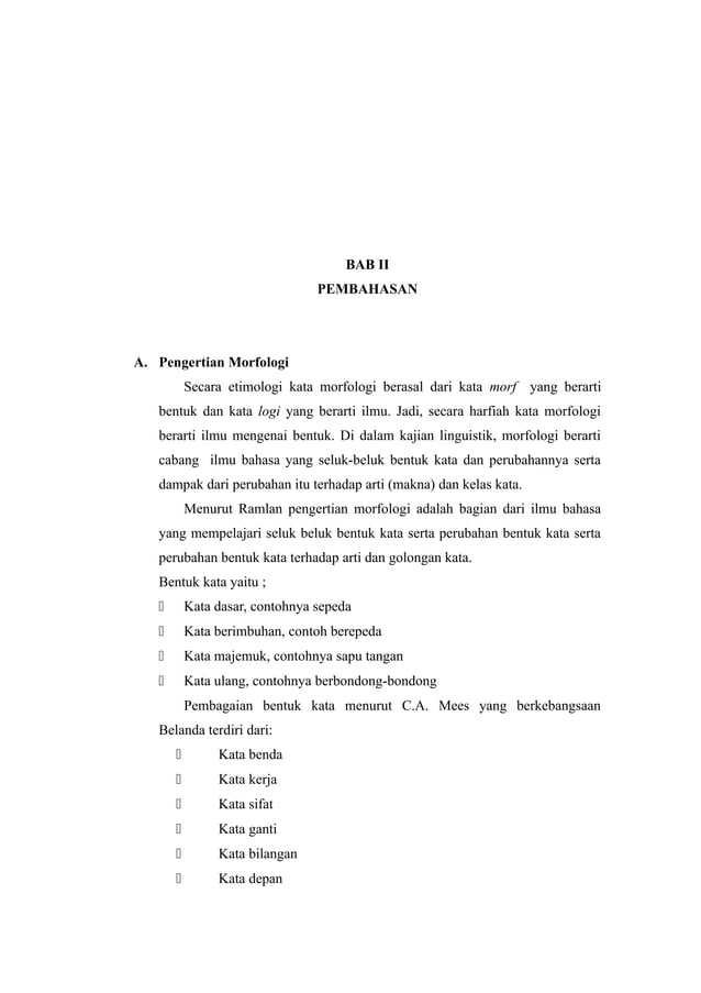 Morfologi Bahsa Indonesia | PDF