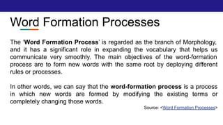 Morfologia da lingua inglesa aula 3 (word formation, suffixation ...