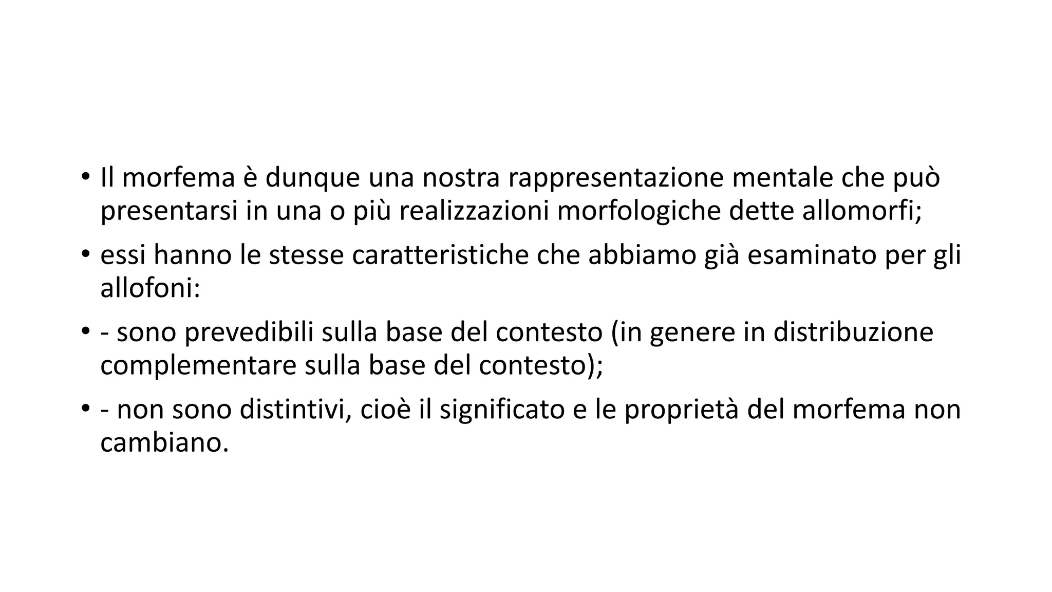 Morfologia Italiana- Nozioni base di Linguistica | PPTX
