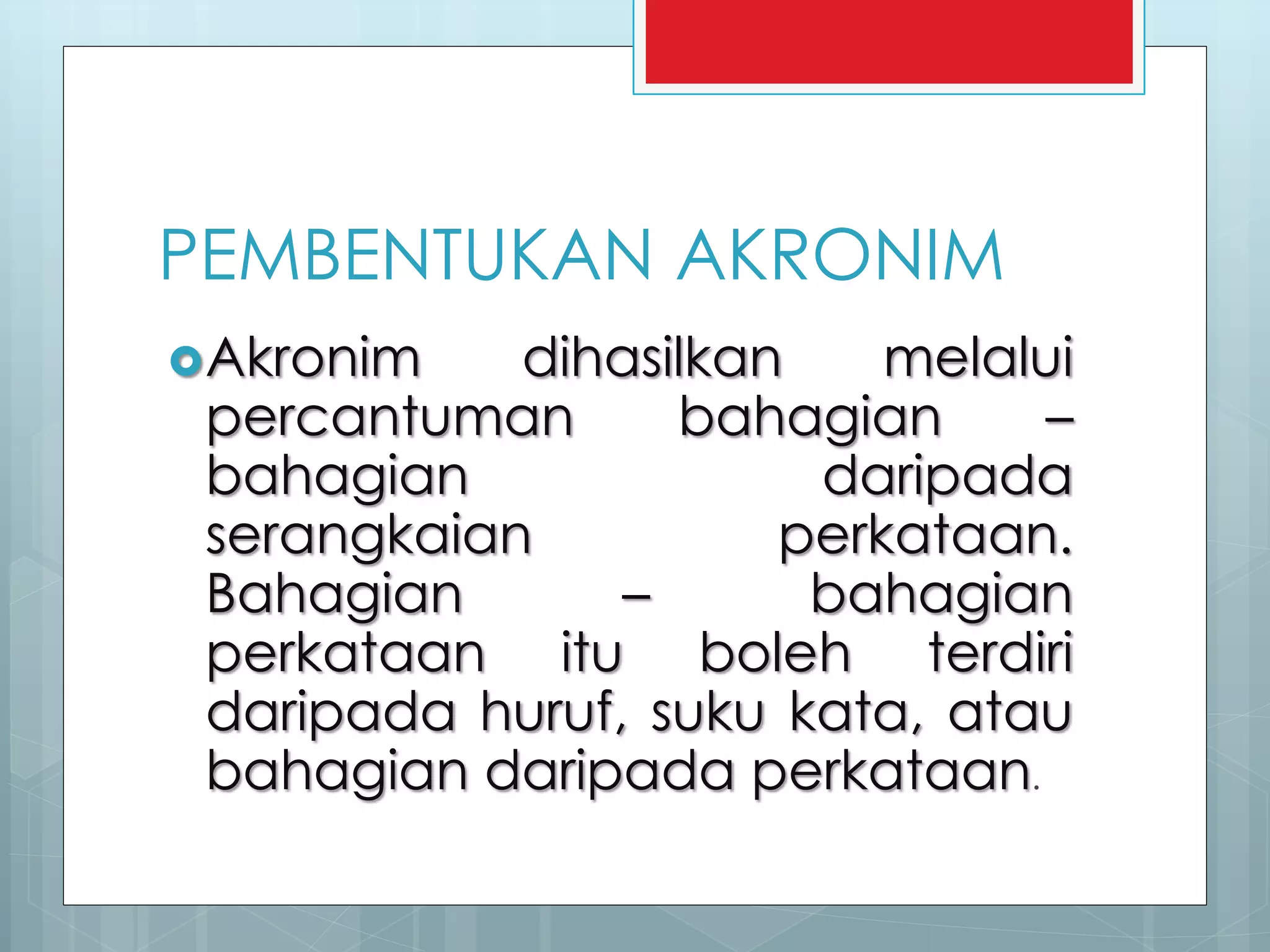 Morfologi akronim | PPTX