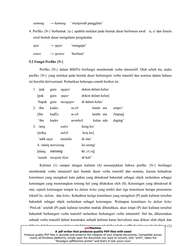 Morfologi Dan Morfofonemik Bahasa Sumbawa Dialek Tongo | PDF