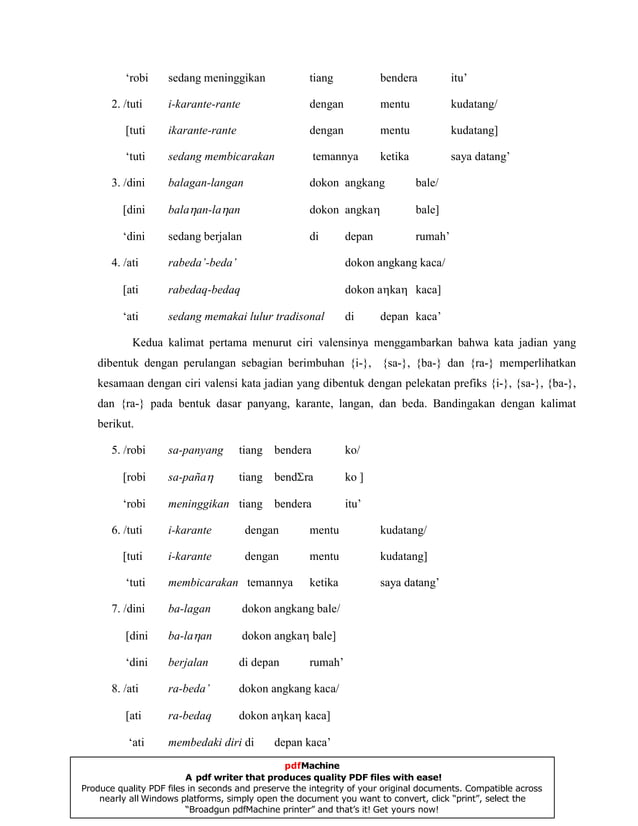 Morfologi Dan Morfofonemik Bahasa Sumbawa Dialek Tongo | PDF