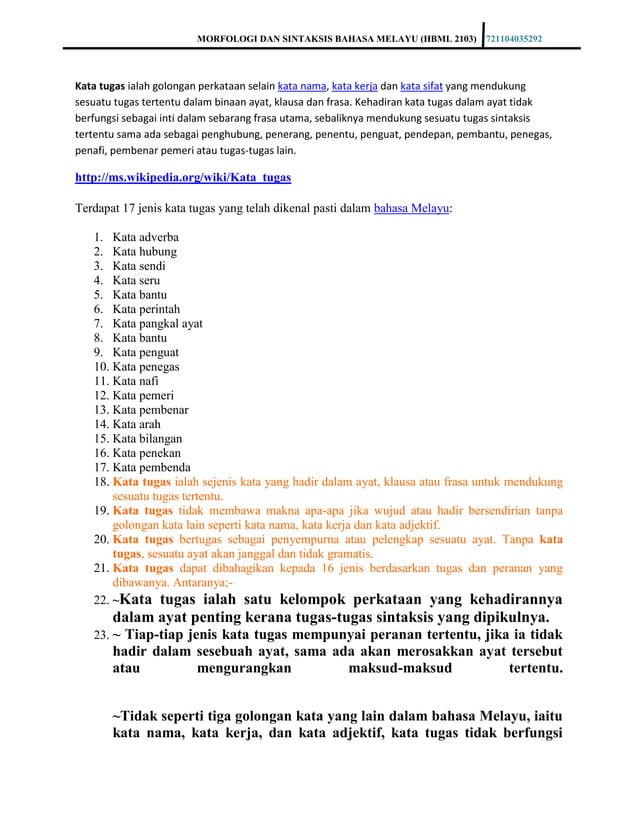 Morfologi dan sintaksis bahasa melayu | DOCX