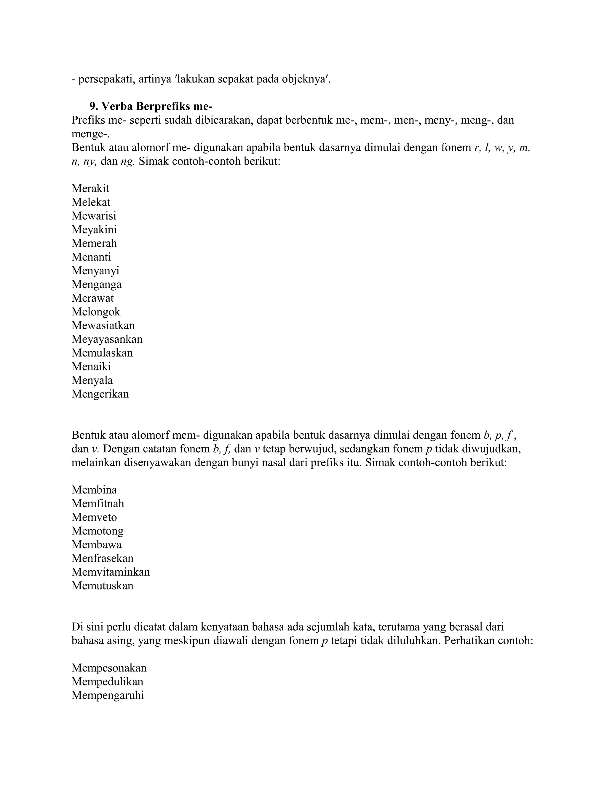 Morfologi pembentukan verba referensi | PDF