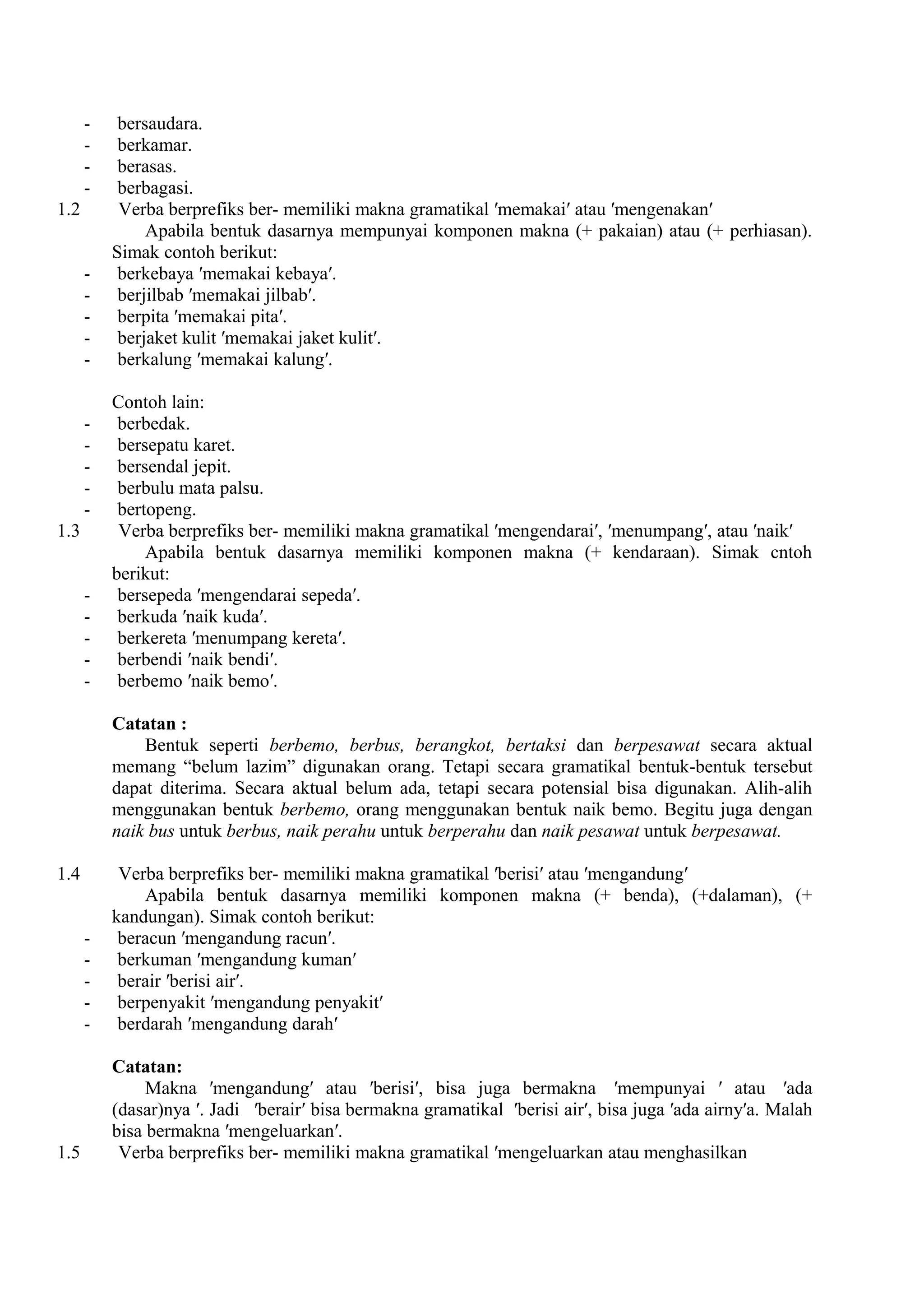 Morfologi pembentukan verba referensi | PDF