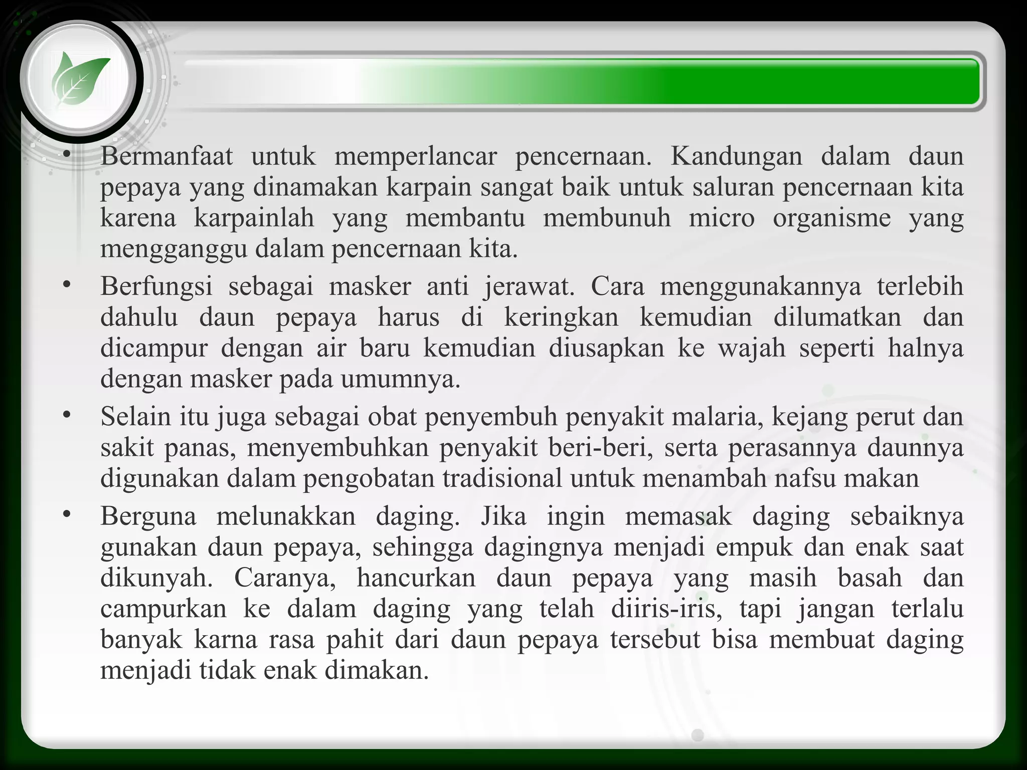Morfologi tanaman pepaya ppt | PPT